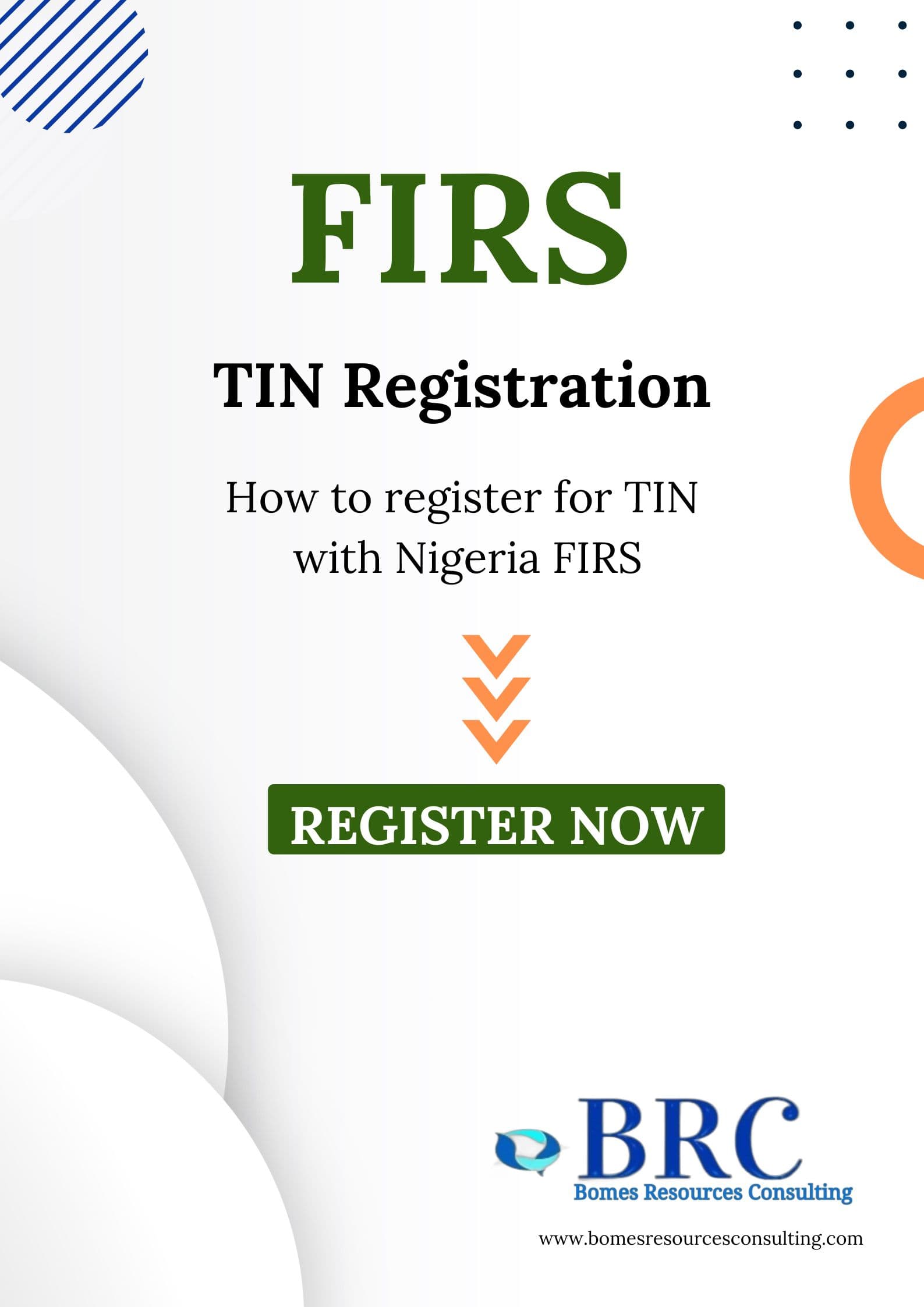 FIRS TIN registration - Bomes Resources Consulting (BRC)